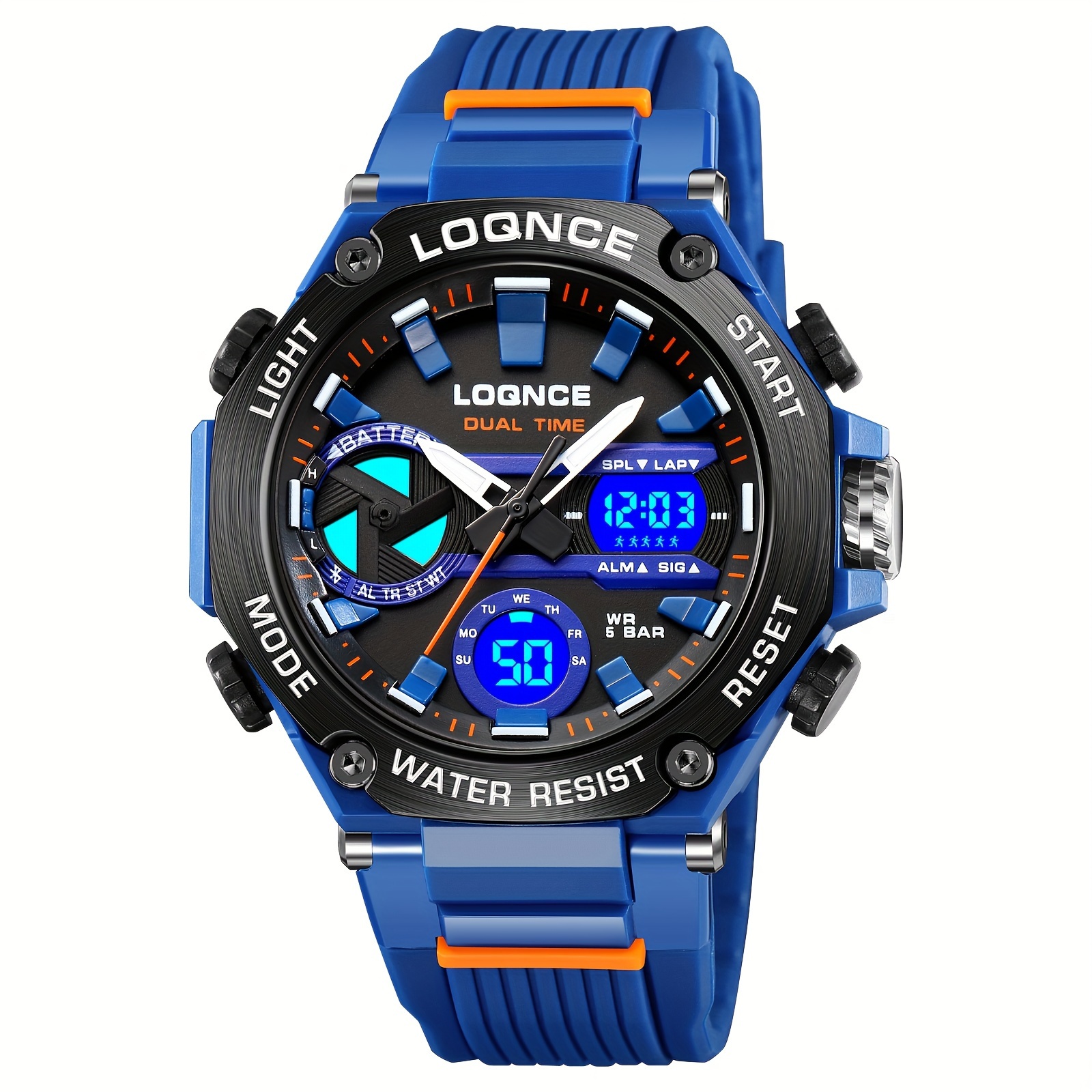Sports Waterproof Mens Digital Watch Stopwatch Week Display Fashion ...