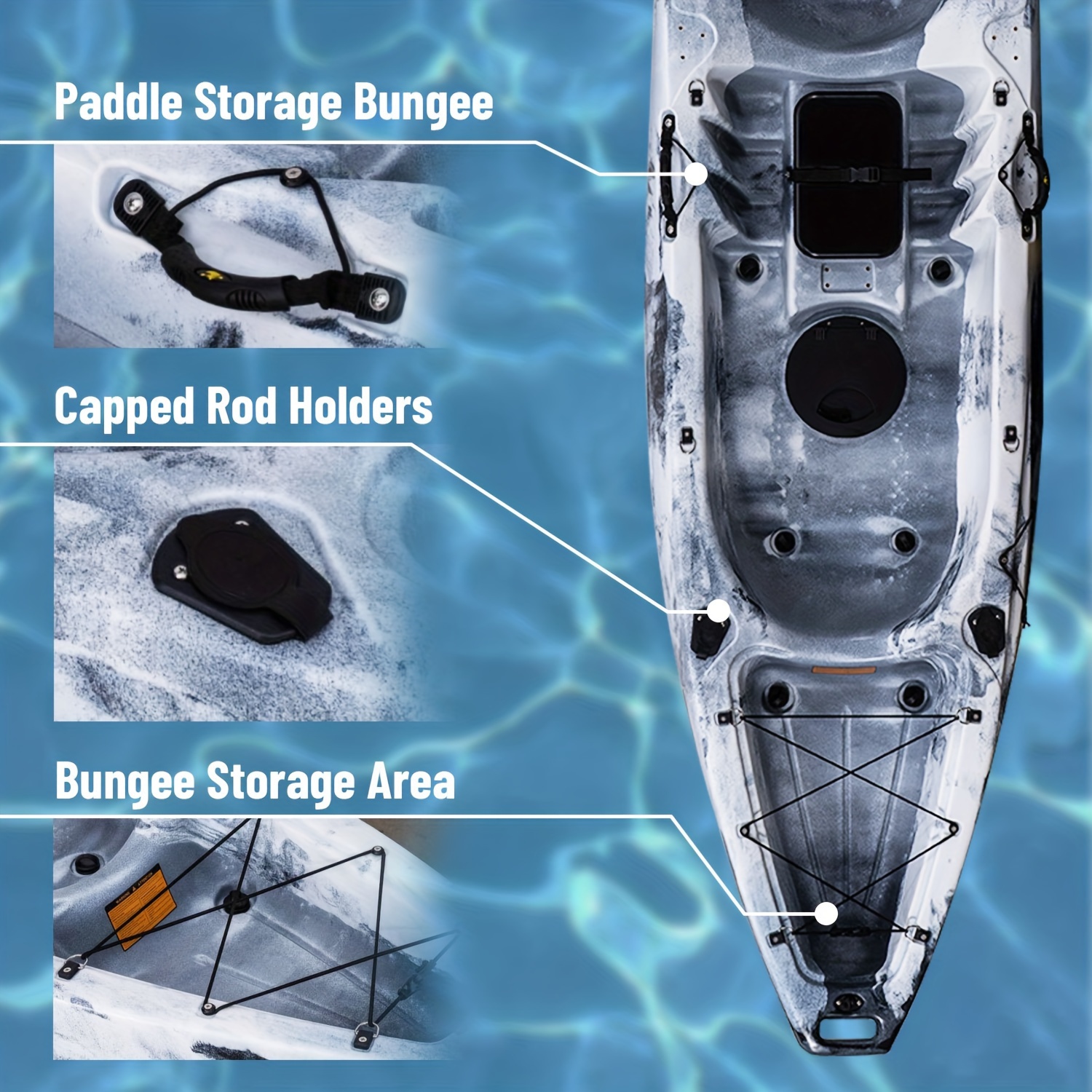 12.4ft Fishing Kayaks For 2 Person Adults With Paddle & Comfortable ...