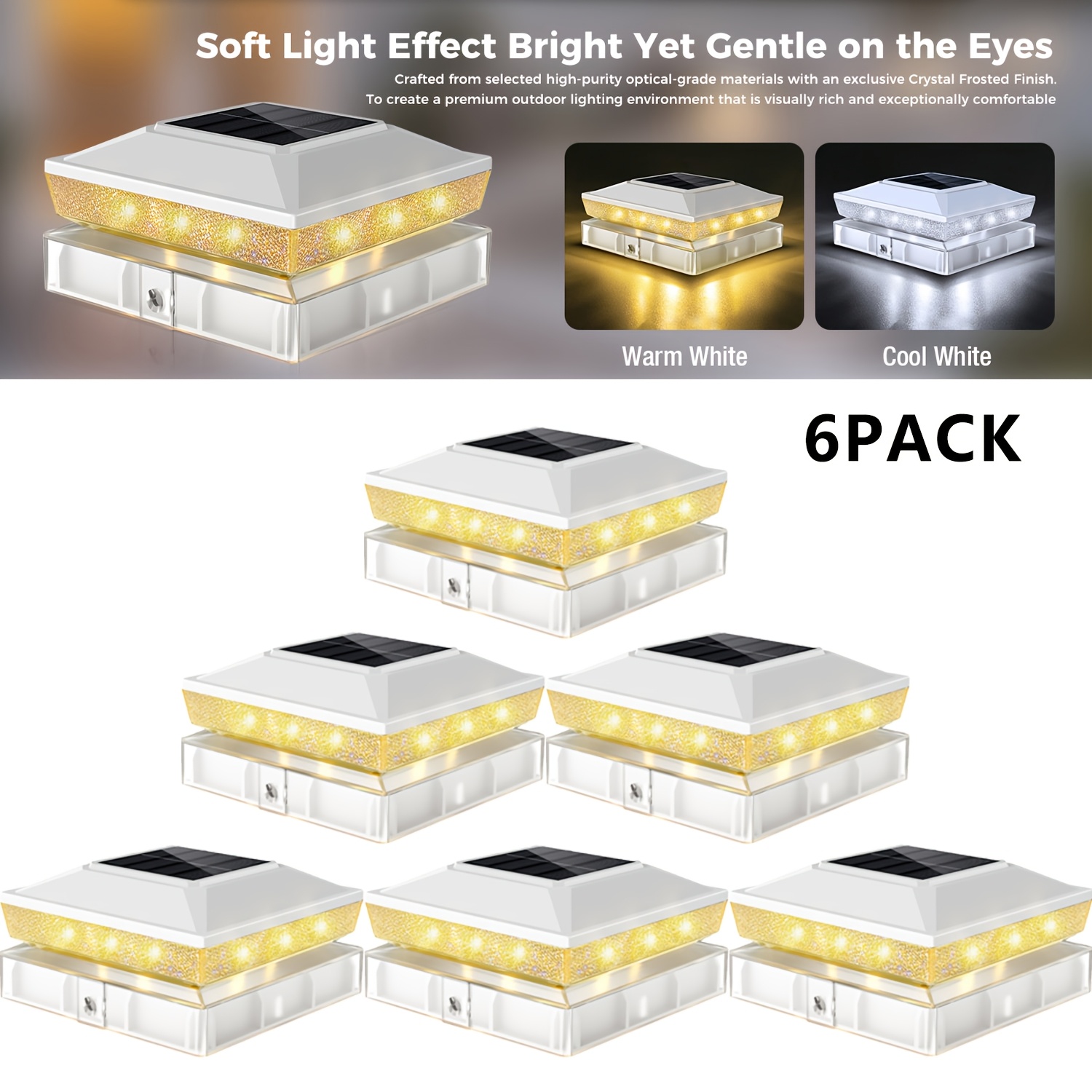 solar post cap lights sold on Temu United States