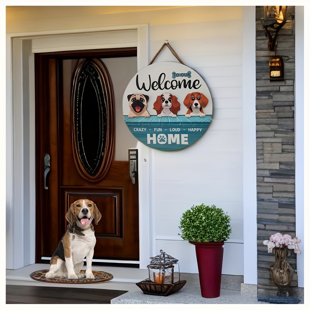 Large Dog Welcome Home Sign Front Door Interchangeable - Temu