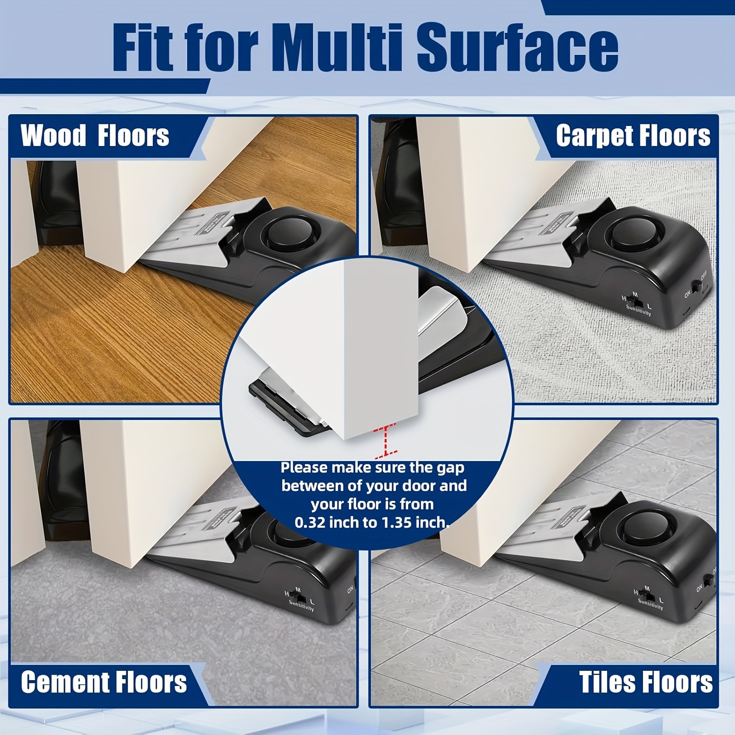 2pcs 120db Door Stop Alarm Loud Siren Security - Temu