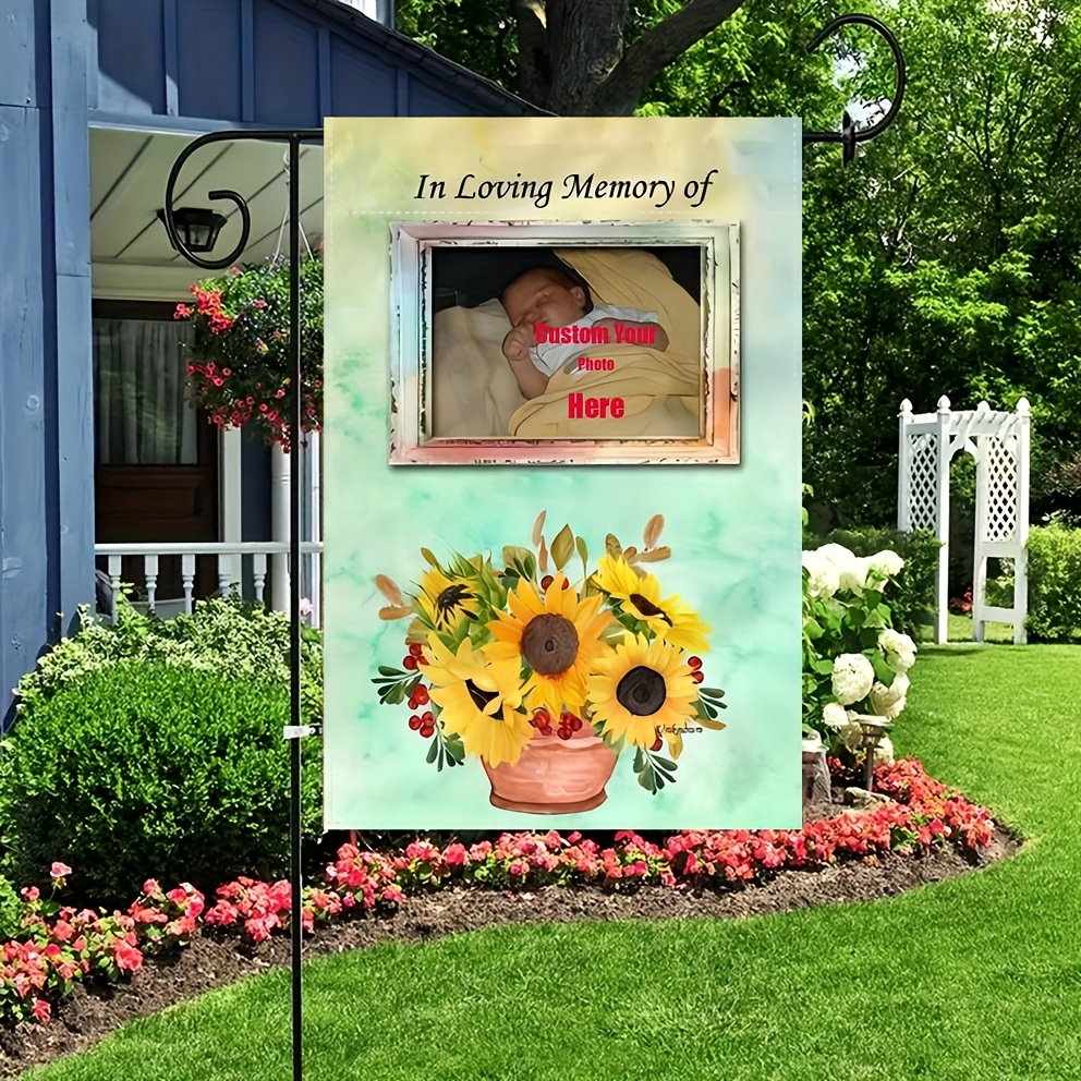 Personalized Garden Banner - Cherished Memory Of Mom, 12x18 Inch Linen ...