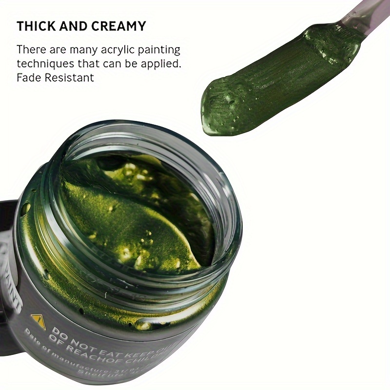 Moss Green 40g Metallic Acrylic Paint For Artists & Beginners - Thick ...