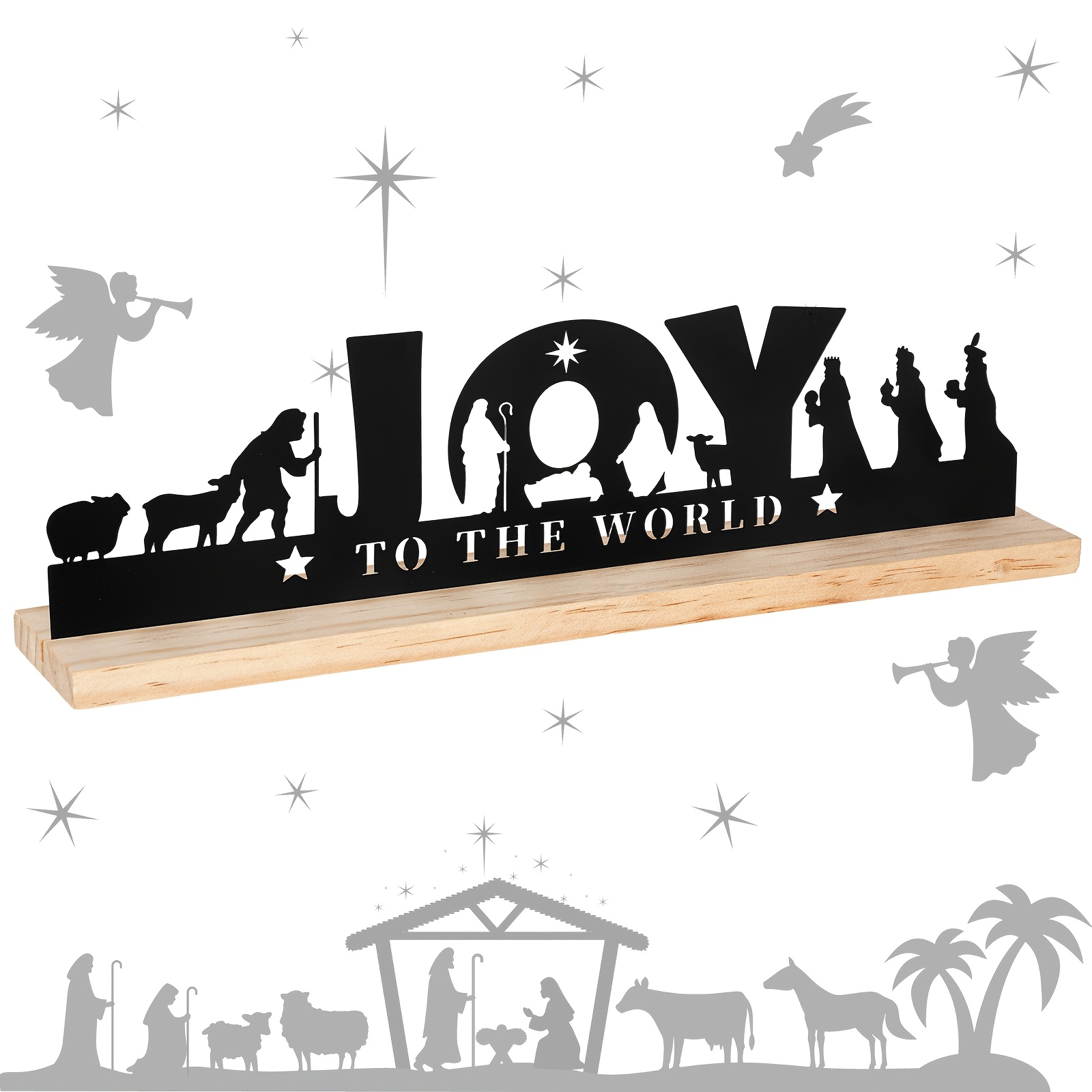 Nativity Scene Nativity Sets Christmas Indoor Black Metal - Temu