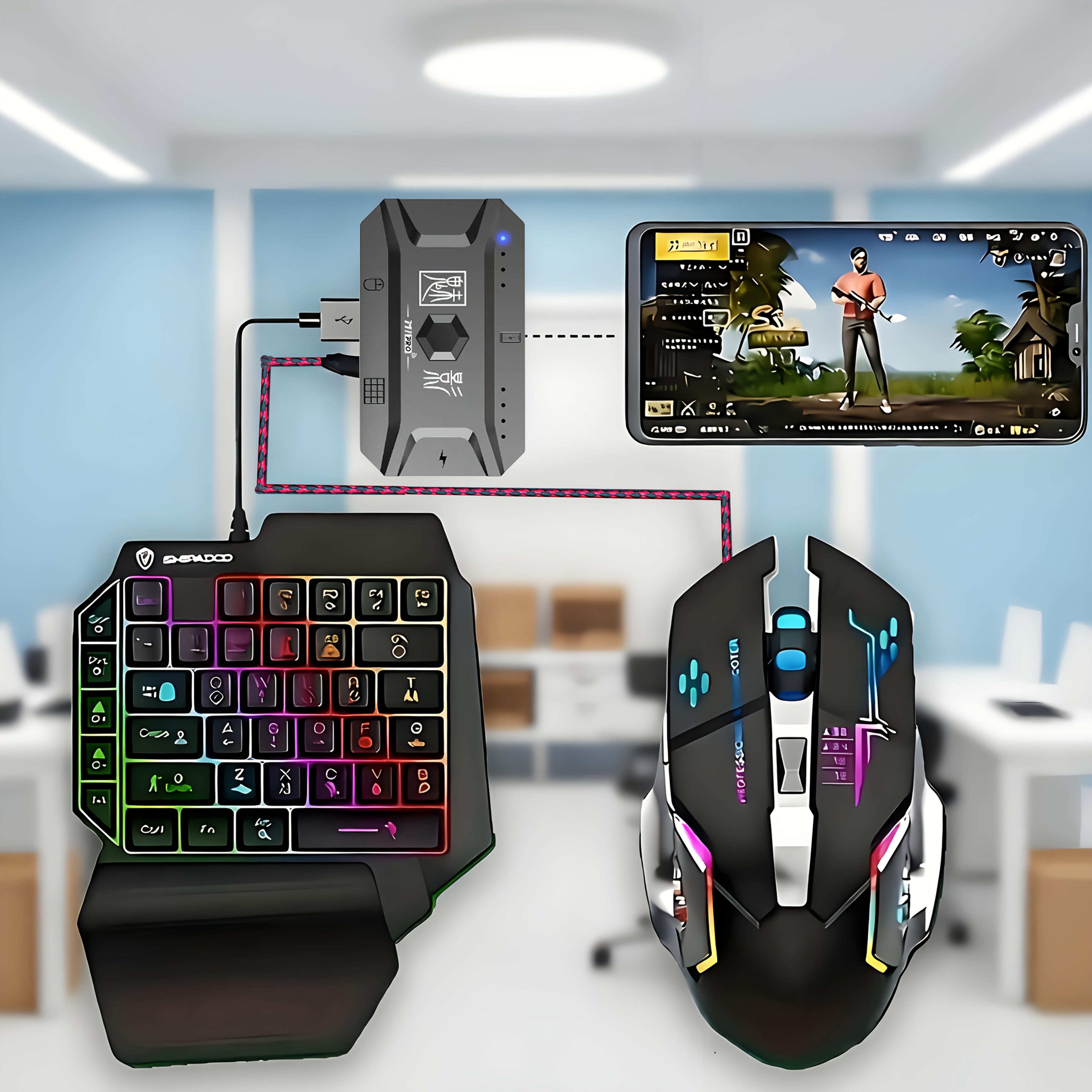 one hand gaming keyboard sold on Temu United States