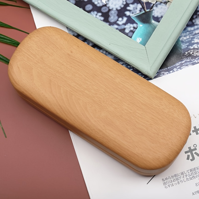 Elegant Retro Simple Delicate Glasses Case Wood Grain Pu Leather ...