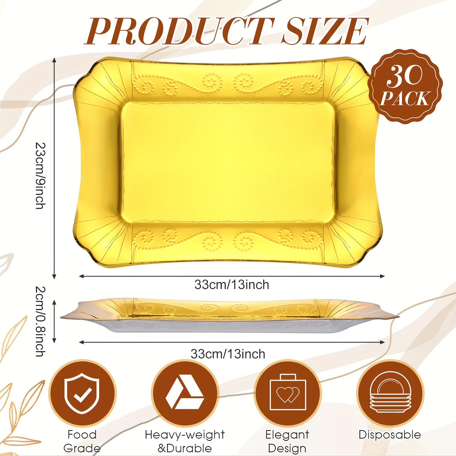 Rectangle Trays Rim Border Paper Cardboard Disposable - Temu