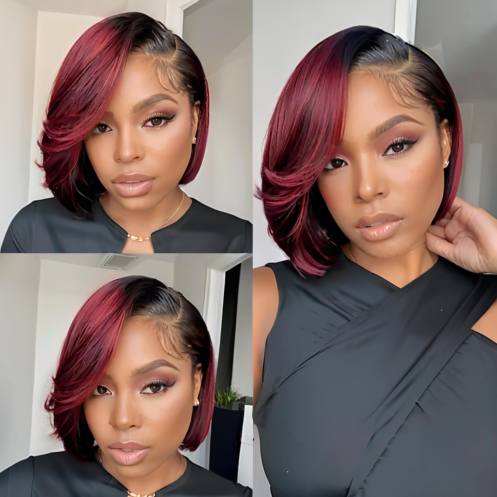 natural looking short wigs sold on Temu United States