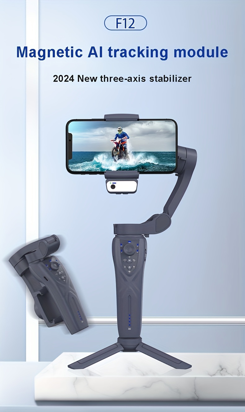 F12 Foldable 3 axis Handheld Smartphone Gimbal Stabilizer - Temu Malaysia