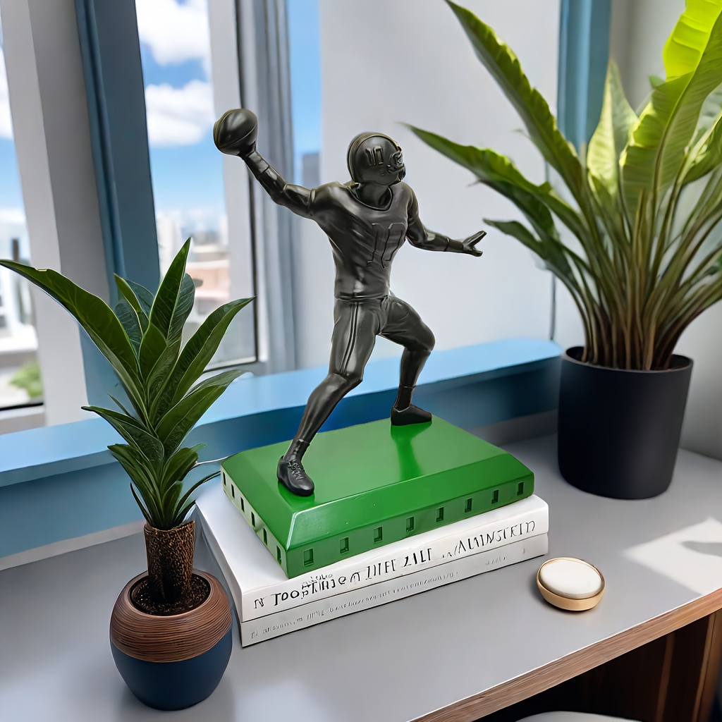 resin sculpture football thrower statue home decor table top - Temu ...