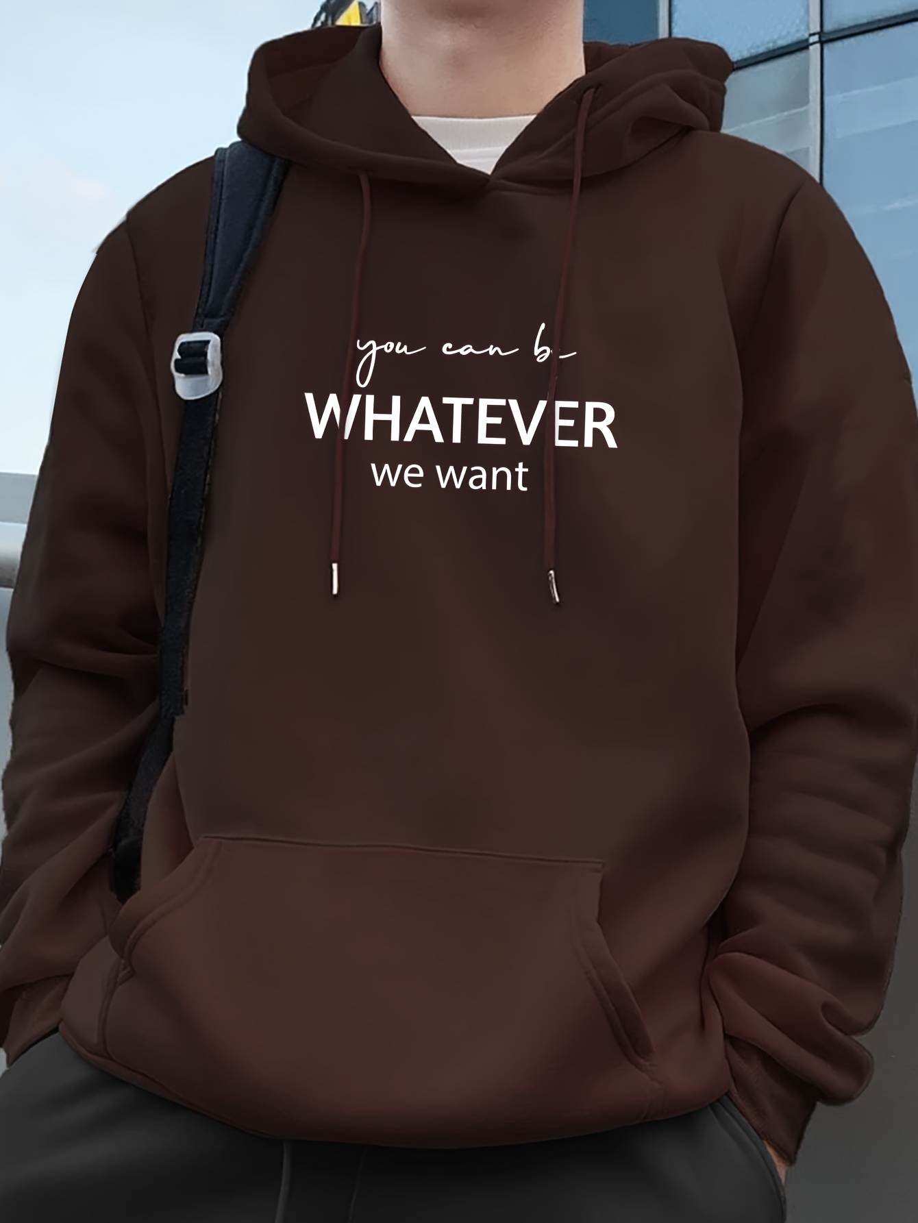 Whatever Pattern Print Hooded Sweatshirt Hoodies Fashion - Temu Australia