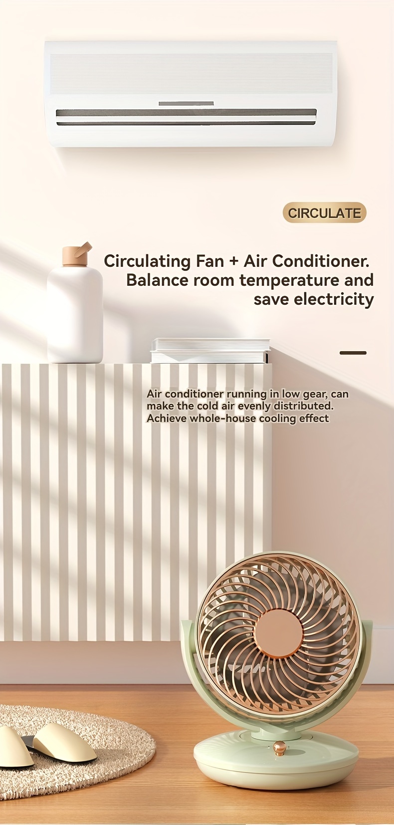 Electric Fan Moving Head Fan Desktop Circulation Fan Left - Temu United ...