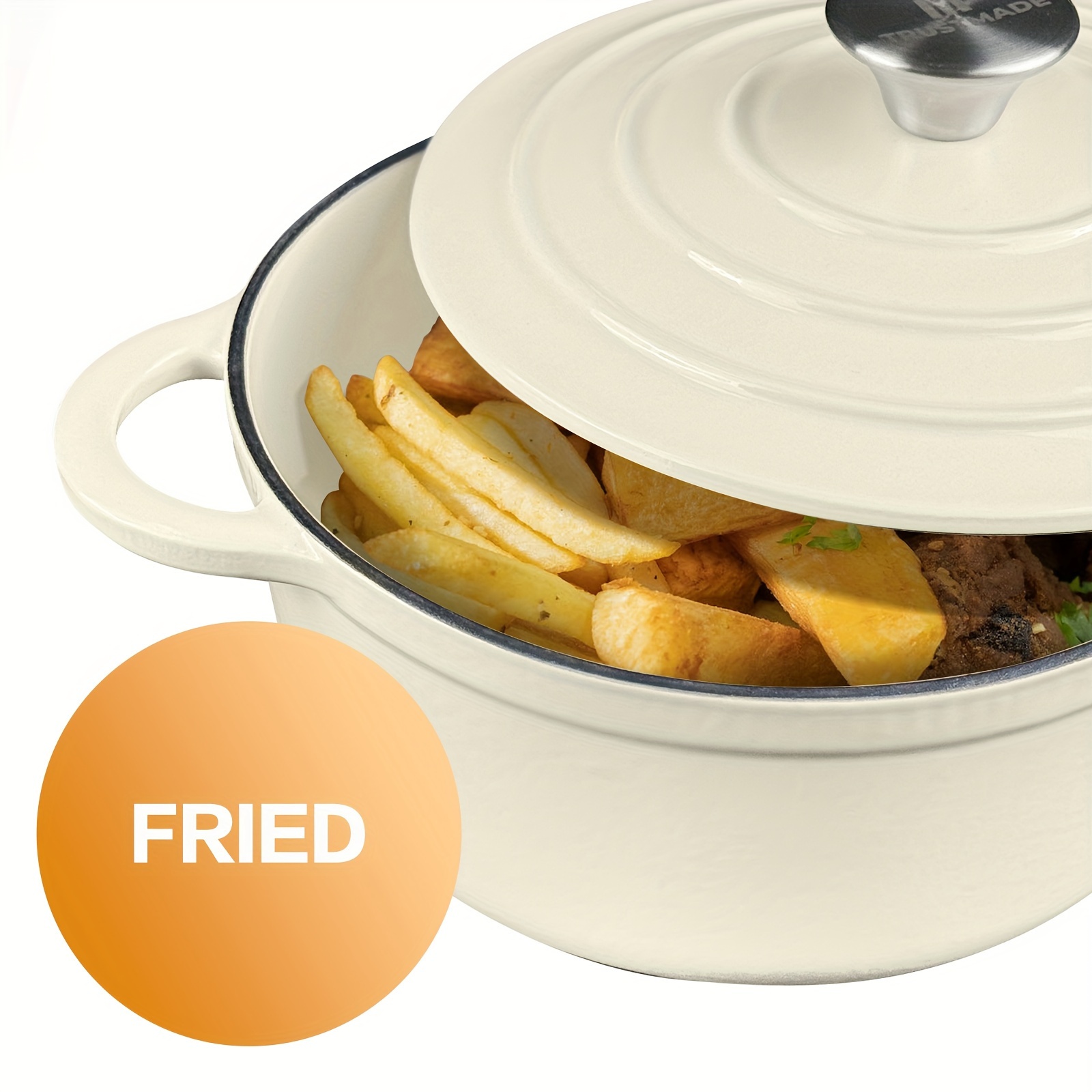 4.5 Qt/ Cast Iron Dutch Oven Enamel Coated Cookware Pot Self - Temu