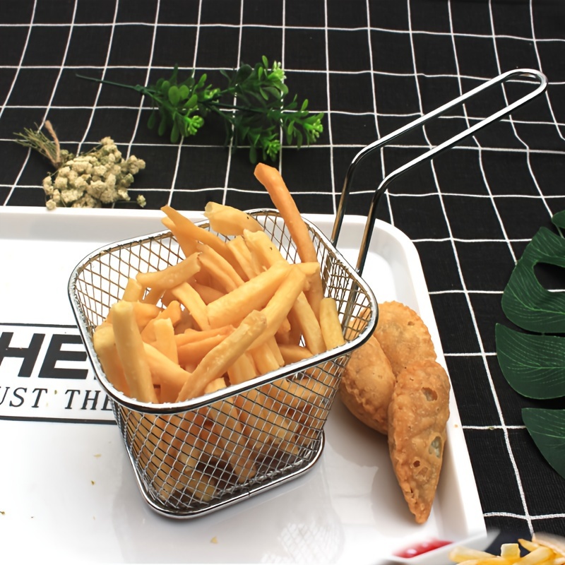 "sleek Polished" Mini Square Stainless Steel Fry Baskets - Temu