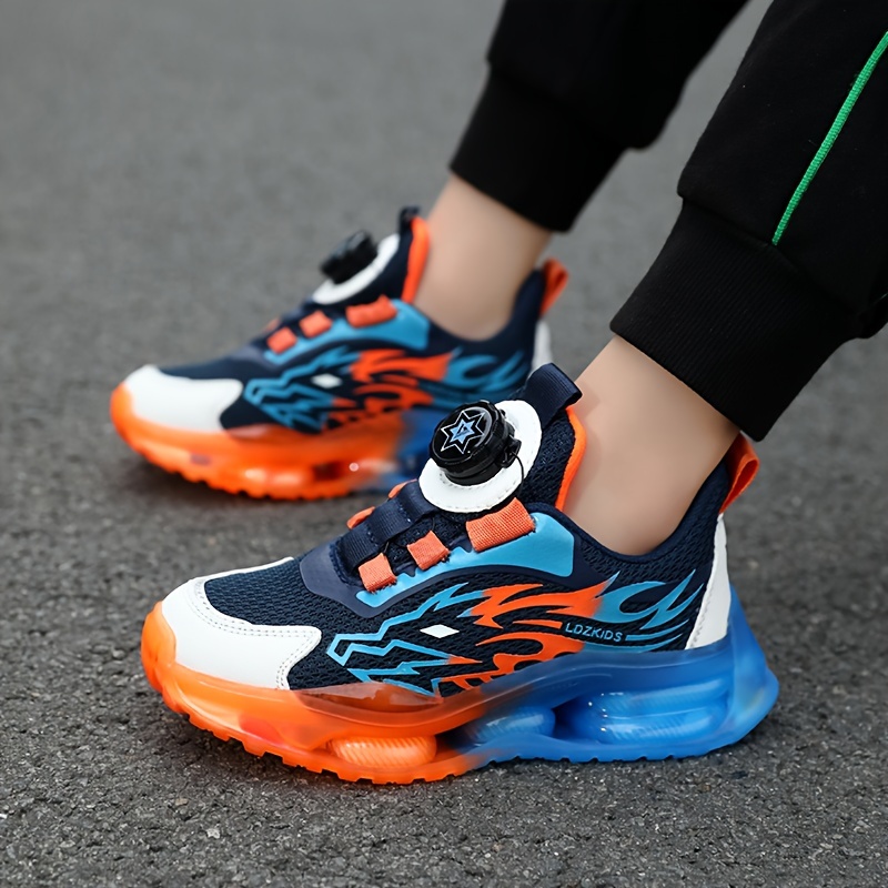 Casual Low Top Mesh Sneakers With Rotating Button For Boys - Temu ...