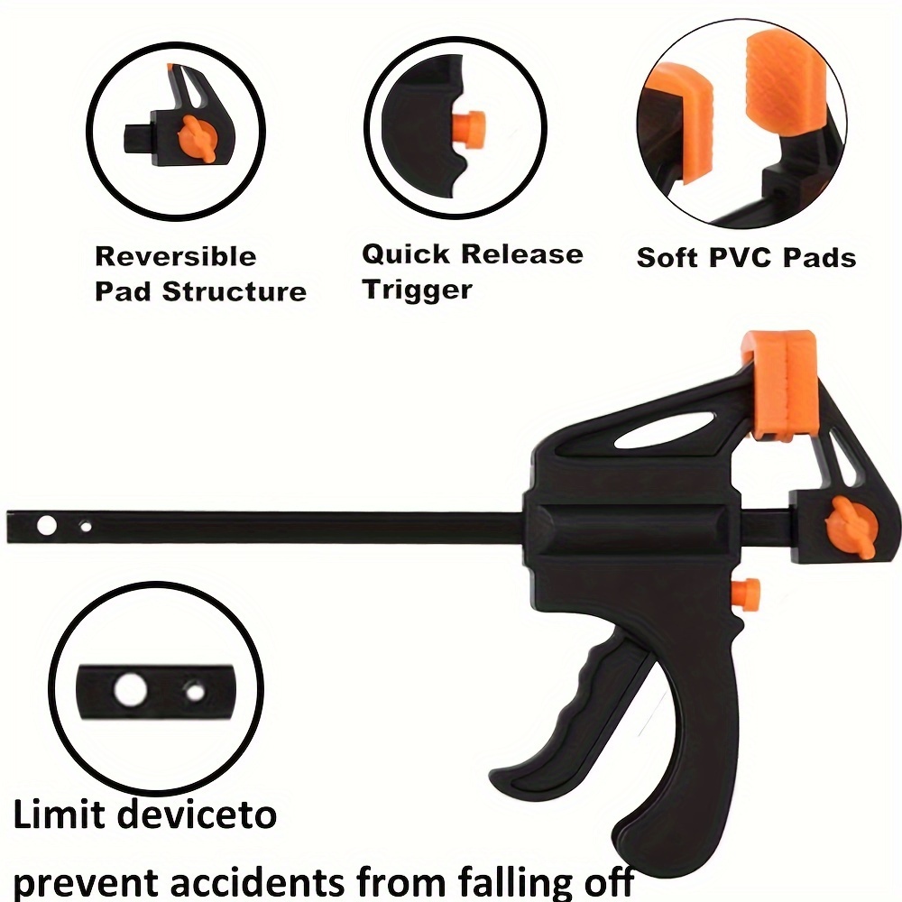 6-pack Quick Release F Clamps - 10.16 Cm Heavy Duty Ratchet Bar Clamps ...