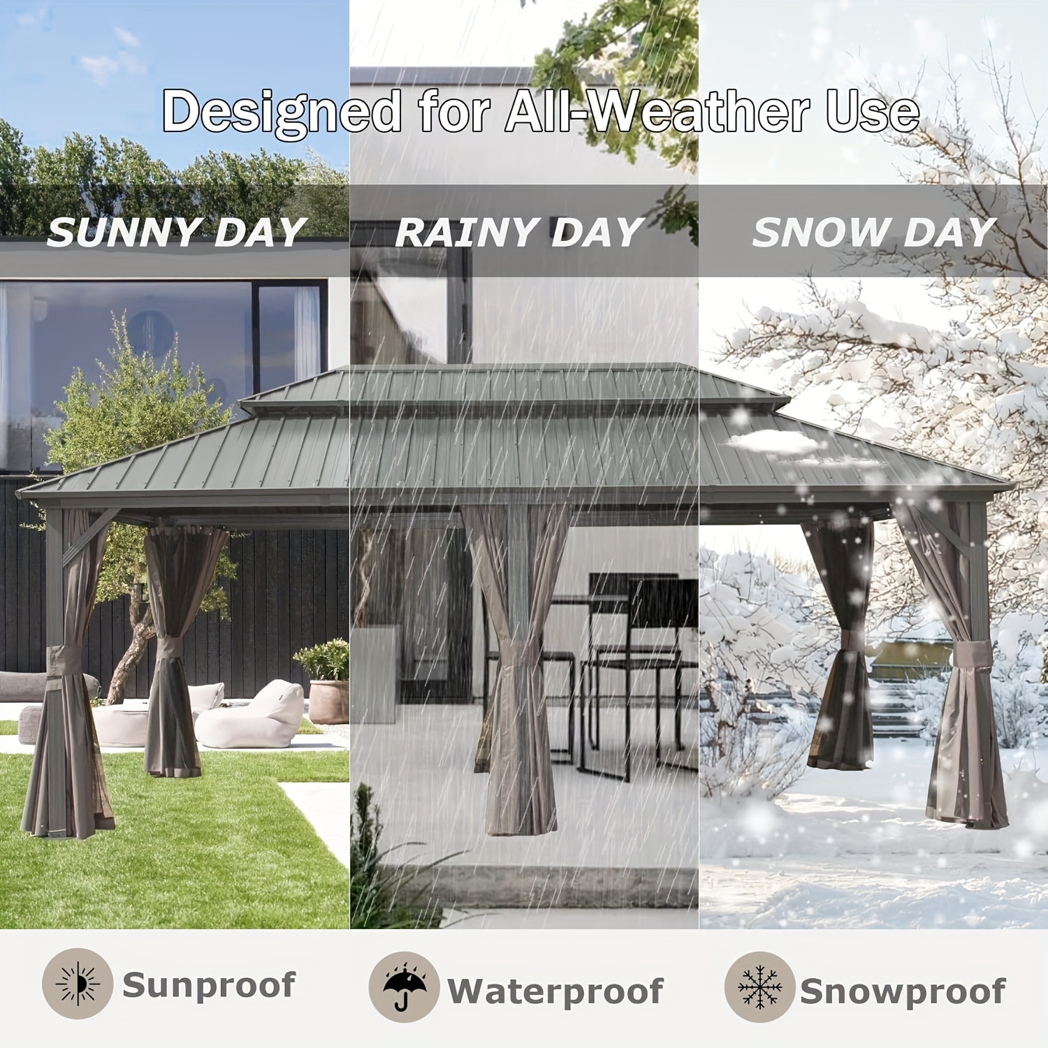 gazebo nettings curtains heavy duty double roof - Temu