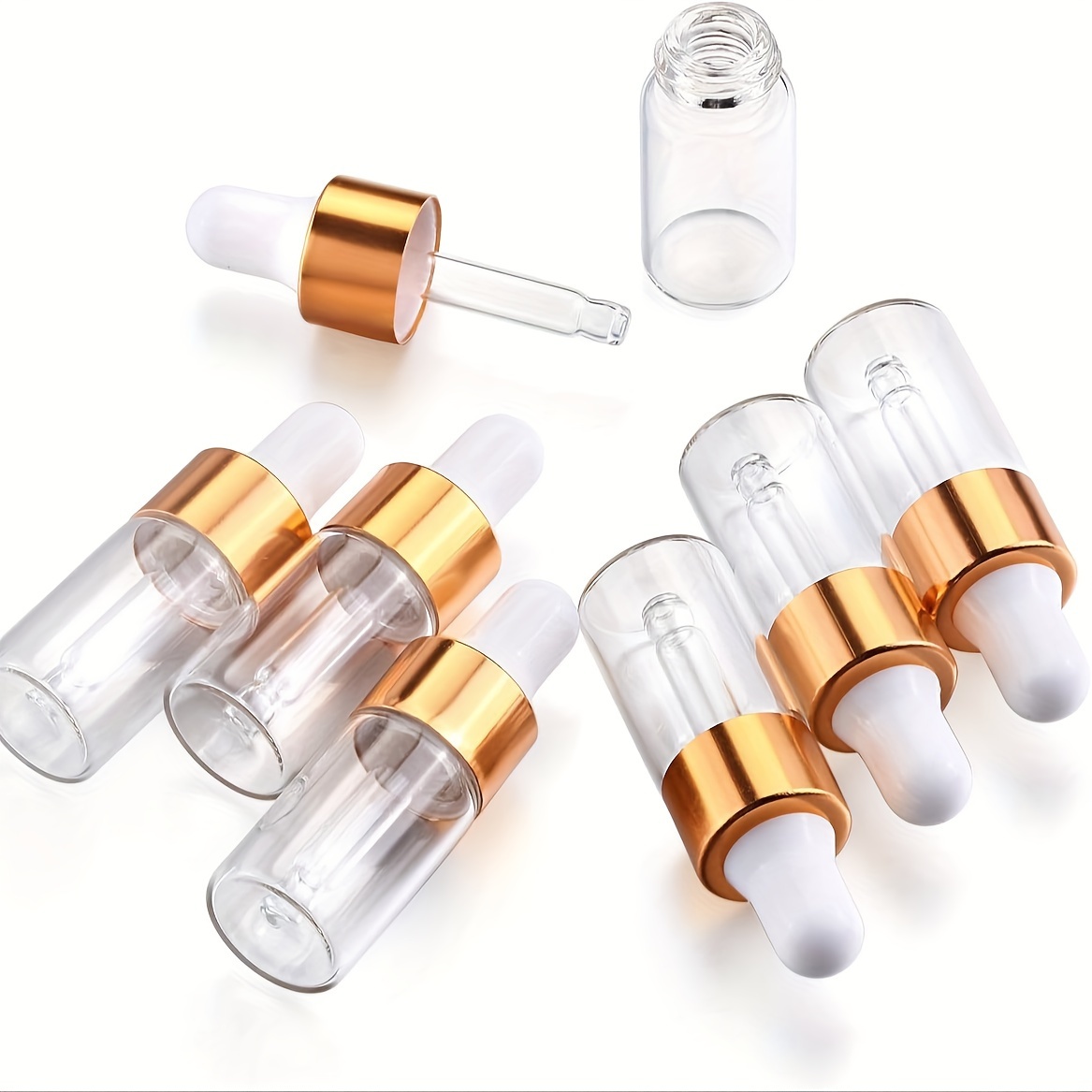 100-pack Mini Glass Dropper Bottles 0.1oz - Clear Essential Oil ...