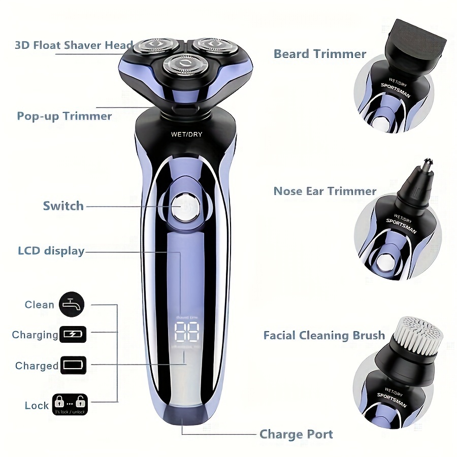 1 Electric Rotary Shaver Multifunctional Set 4v 12v Usb - Temu United ...