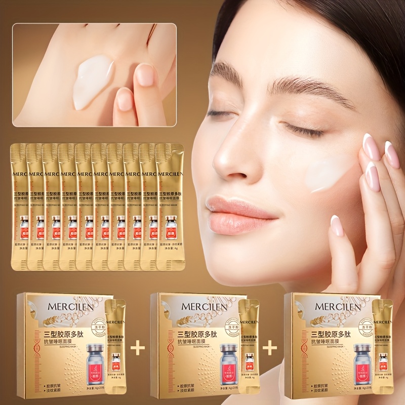 collagen firming sleeping mask sold on Temu United States