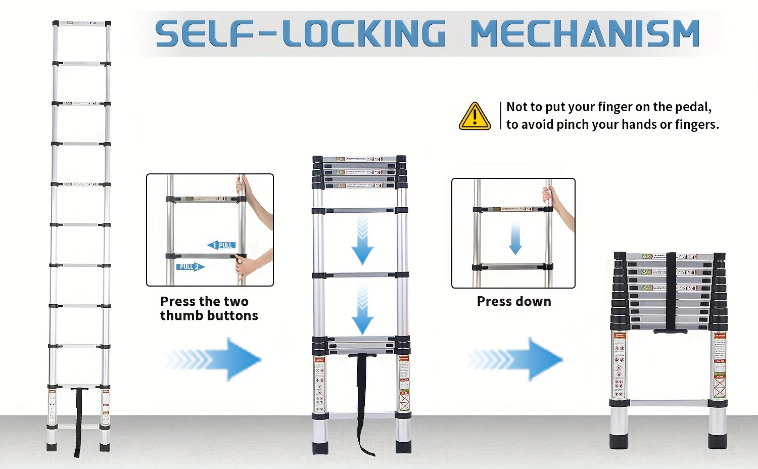 Aluminum Telescopic Ladder Capacity Portable - Temu