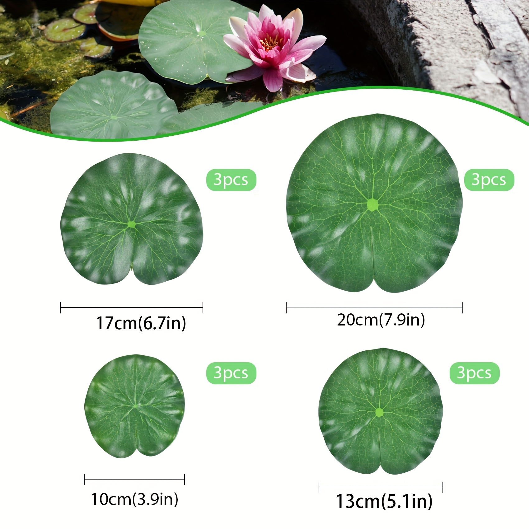 Fake Lilies 8 Pcs Artificial Lotus Leaves - Realistic Floating Foam ...
