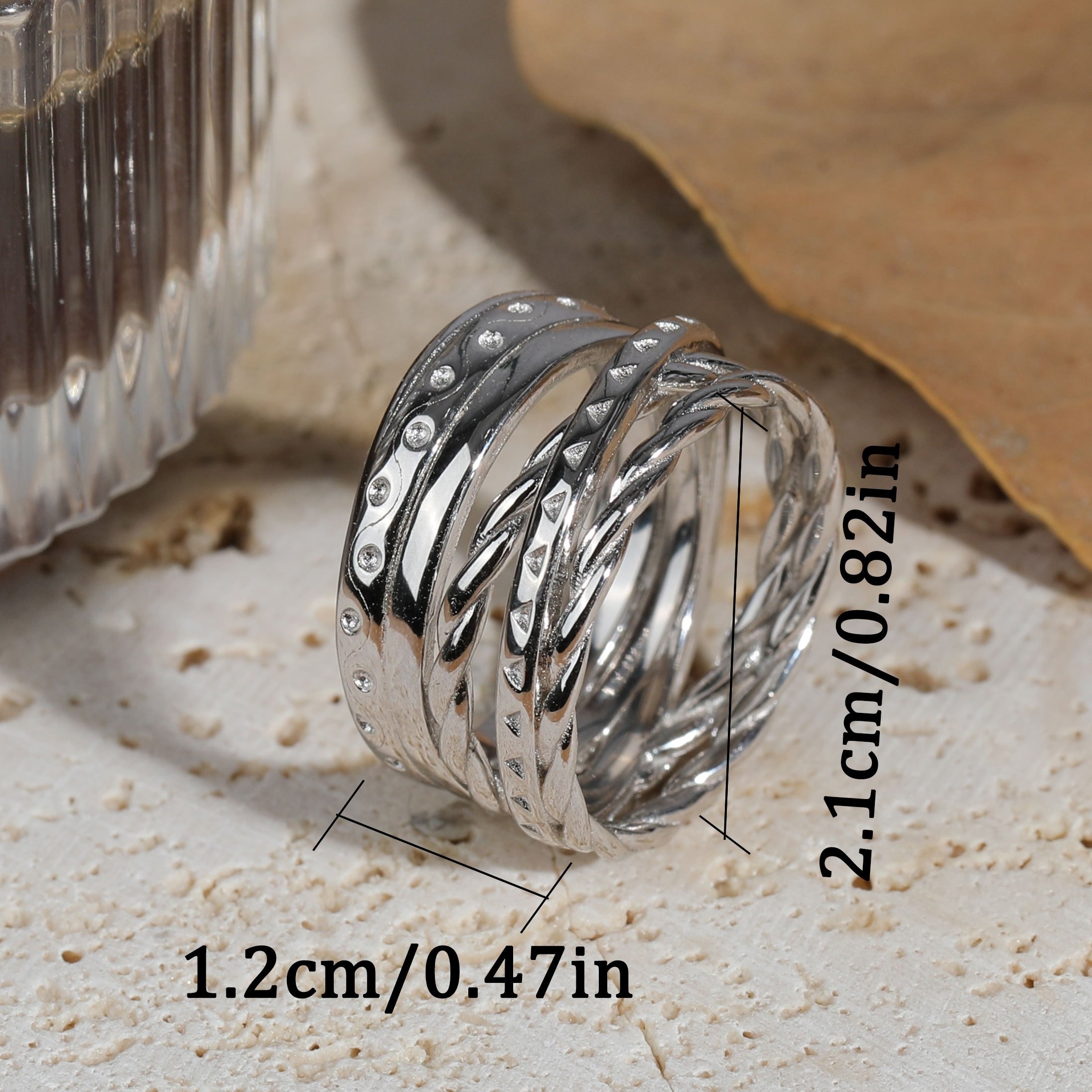 925 Sterling Silver Band Ring Irregular Intertwine Design - Temu Denmark