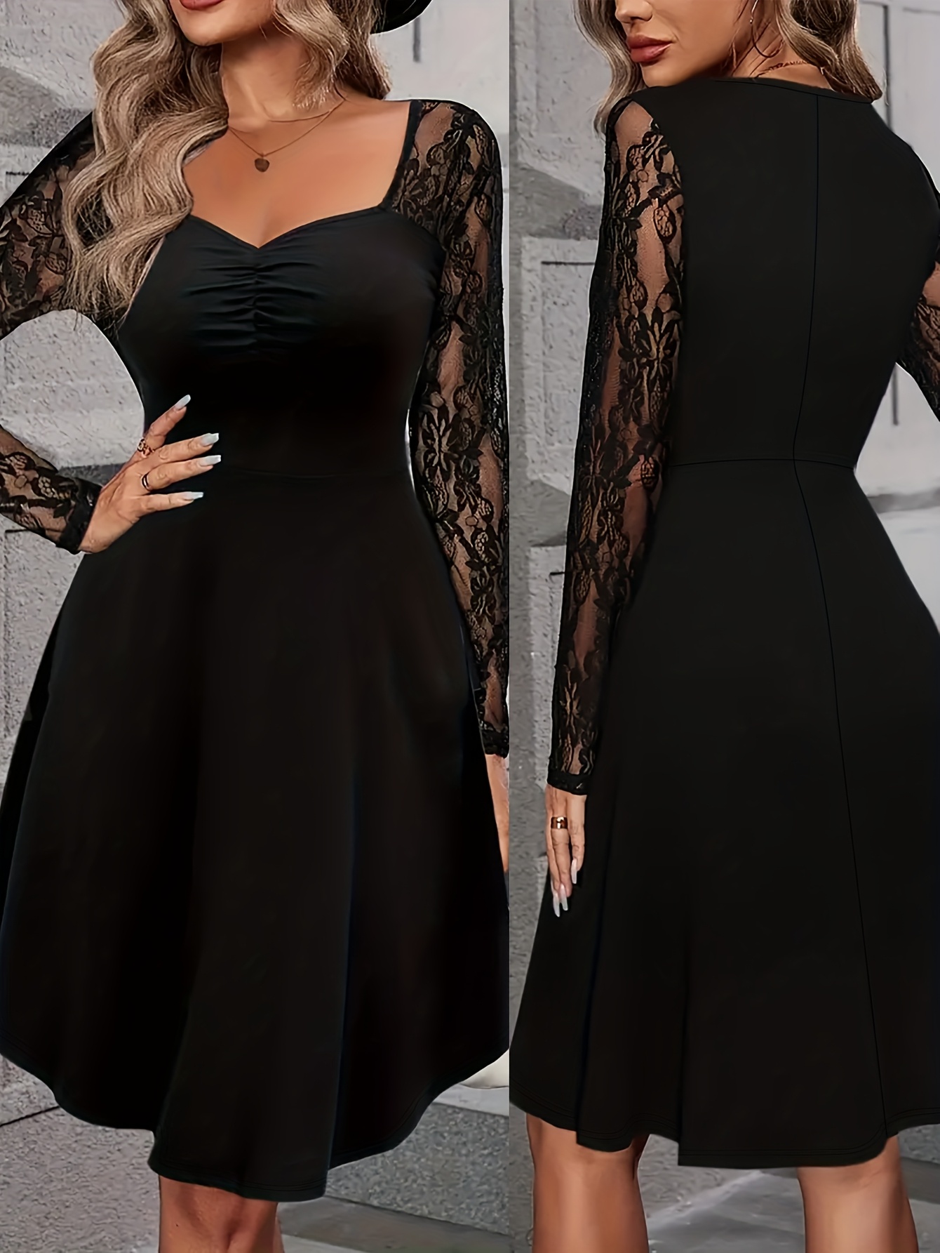 womens black lace dress sold on Temu United States womens black lace dress sold on Temu United States