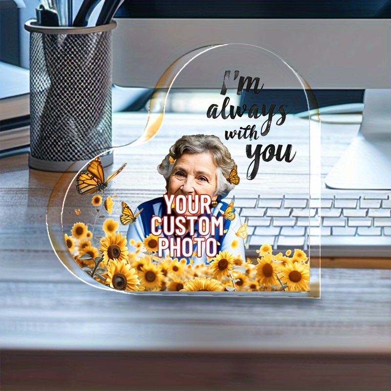 Custom Photo Heart shaped Memorial Acrylic Plaque - Temu Australia