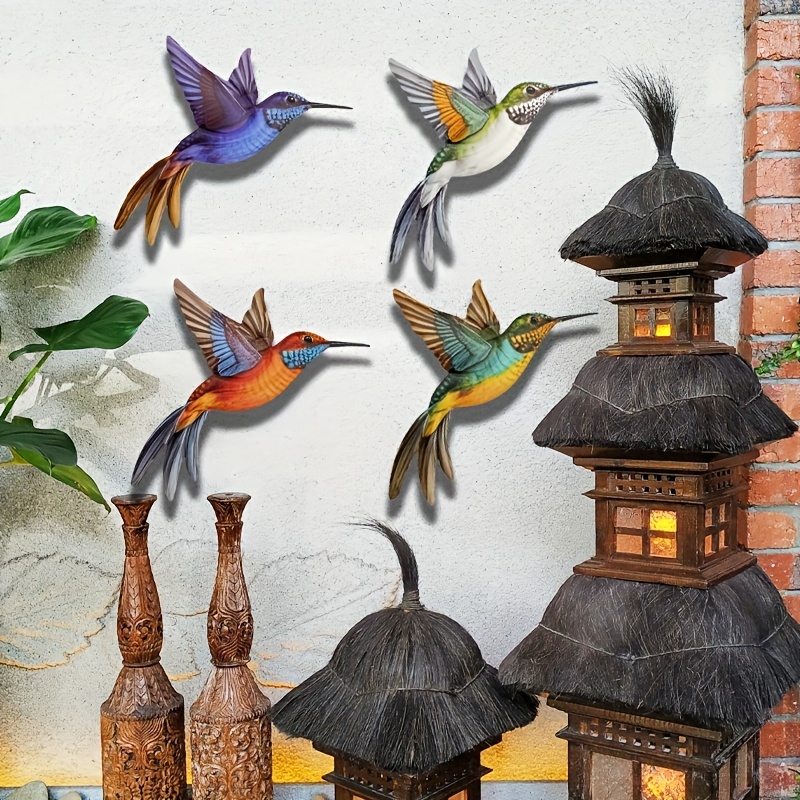 Outdoor Fence Decor Garden Hummingbirds