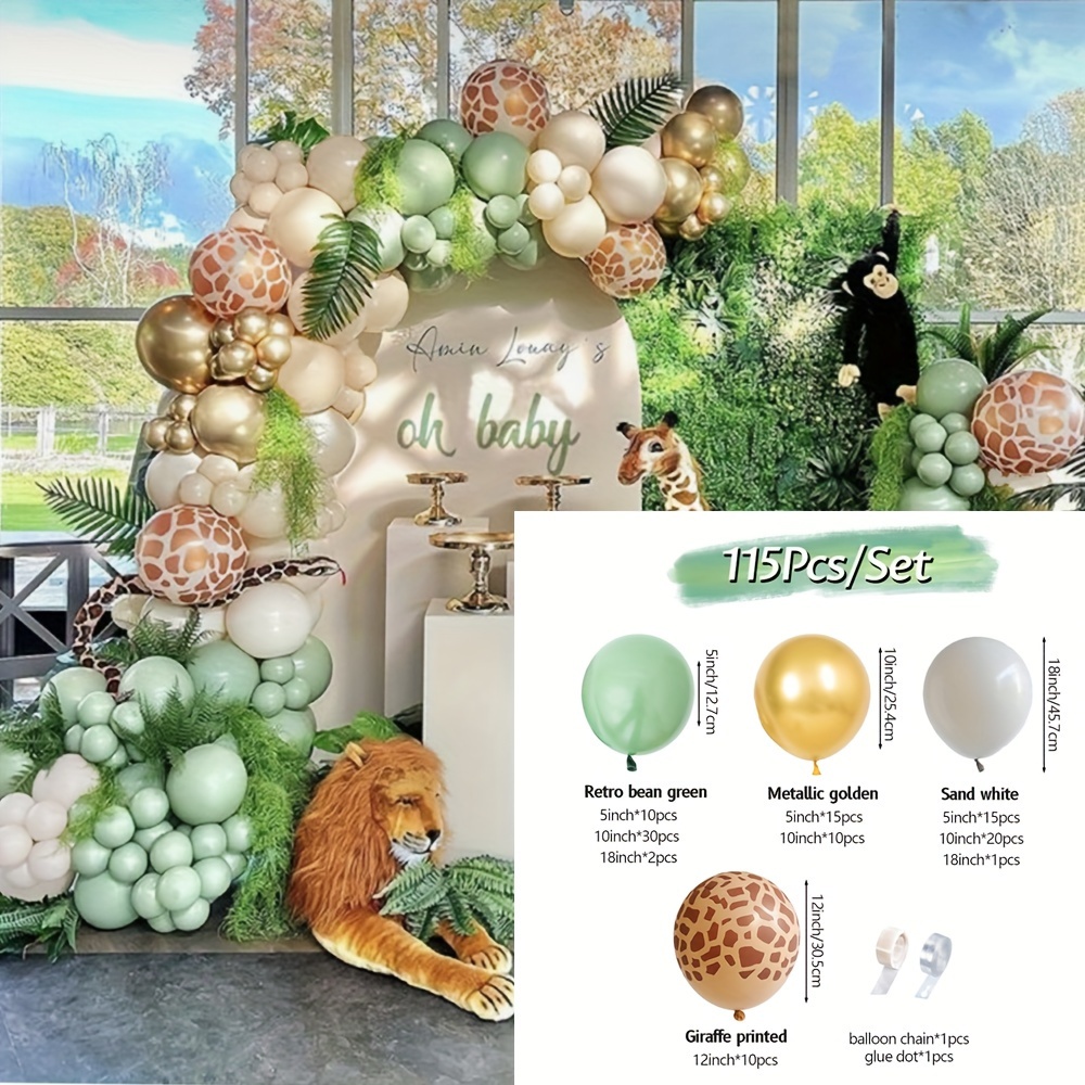 Jungle Animal Balloon Garland Arch Kit Forest Theme Party - Temu United ...