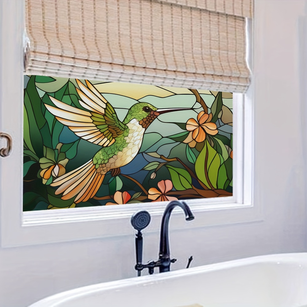 Stained Glass Window Film Spring Bird Static Cling - Temu