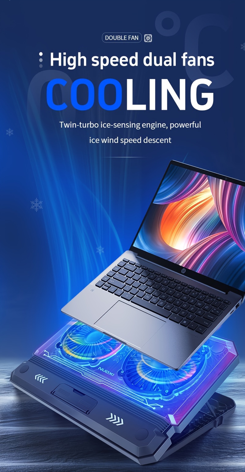 Laptop Cooling Pad Dual Large Fans Usb Powered - Temu