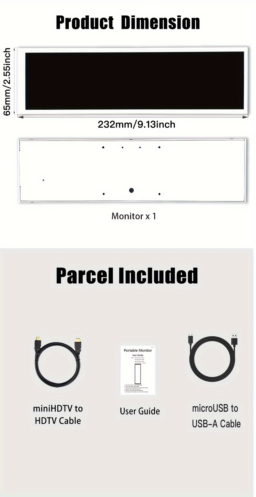 Stretched Bar Side Monitor Screen Display - Temu Canada