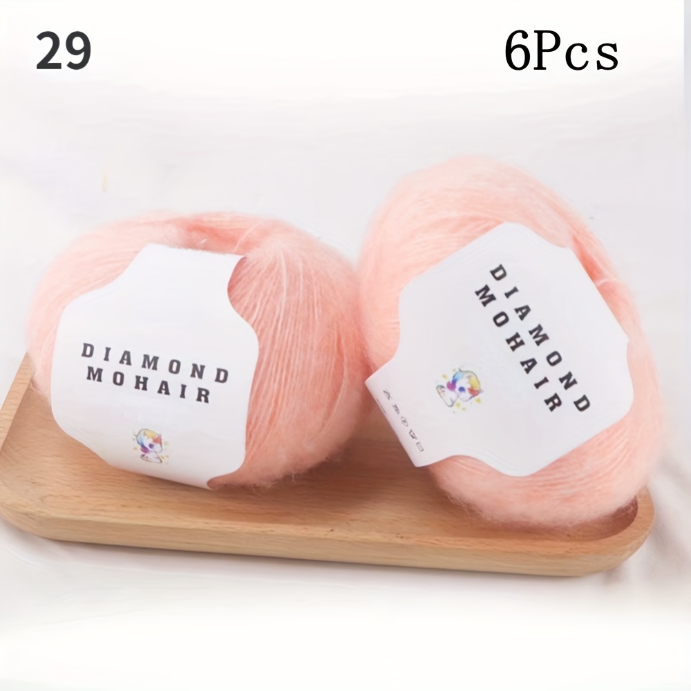 6pcs De Hilo De Mohair, Hilo De Lana Fina, Hilo Suave Y Cómodo Para ...