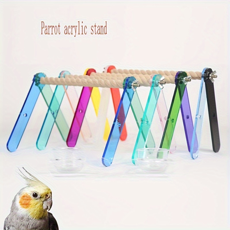 Bird Perch Stand Acrylic Parrot Training Spiral Perch - Temu