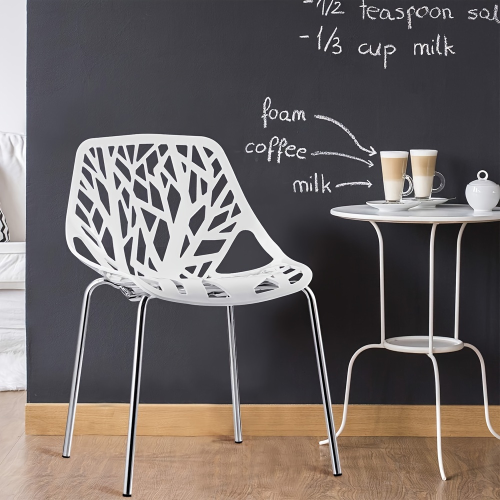 Modern Dining Chairs W/plastic Feet Pads Stackable Chair - Temu