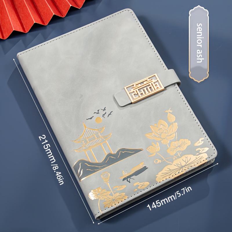 Vintage Chinese Style Hardcover Executive Notebook Satin - Temu