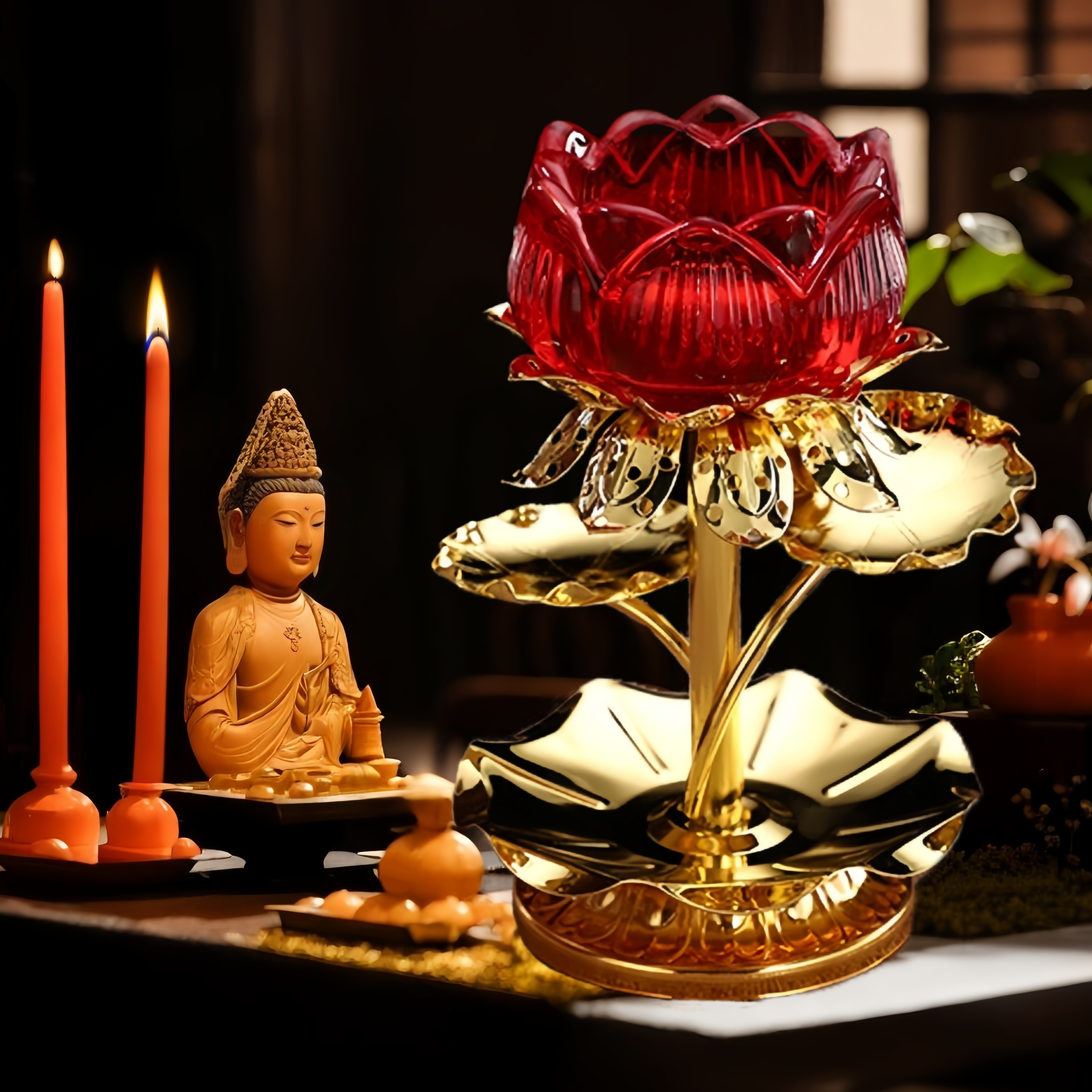 Lotus hurricane candle holder store