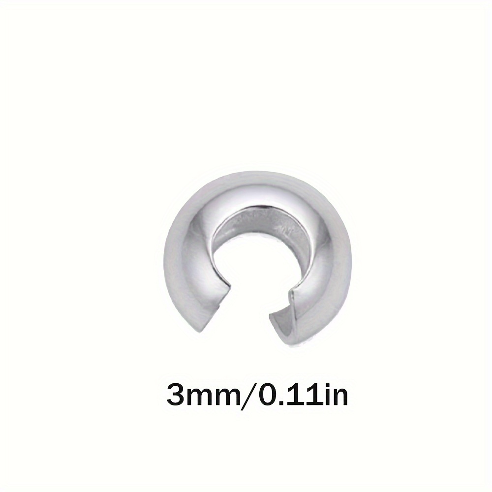 925 Sterling Silver Open Round Fastener Crimp End Cover - Temu United ...