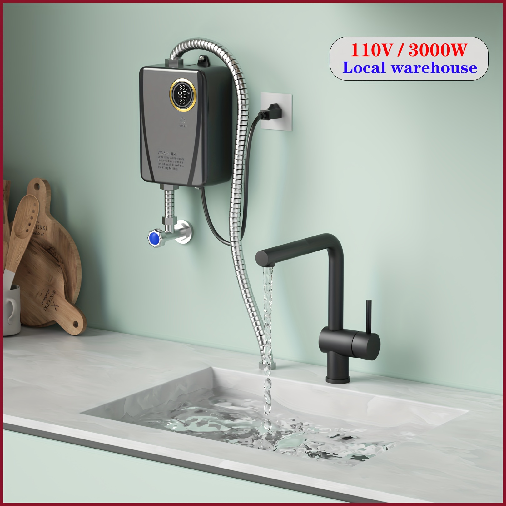 electric water heater sold on Temu United States