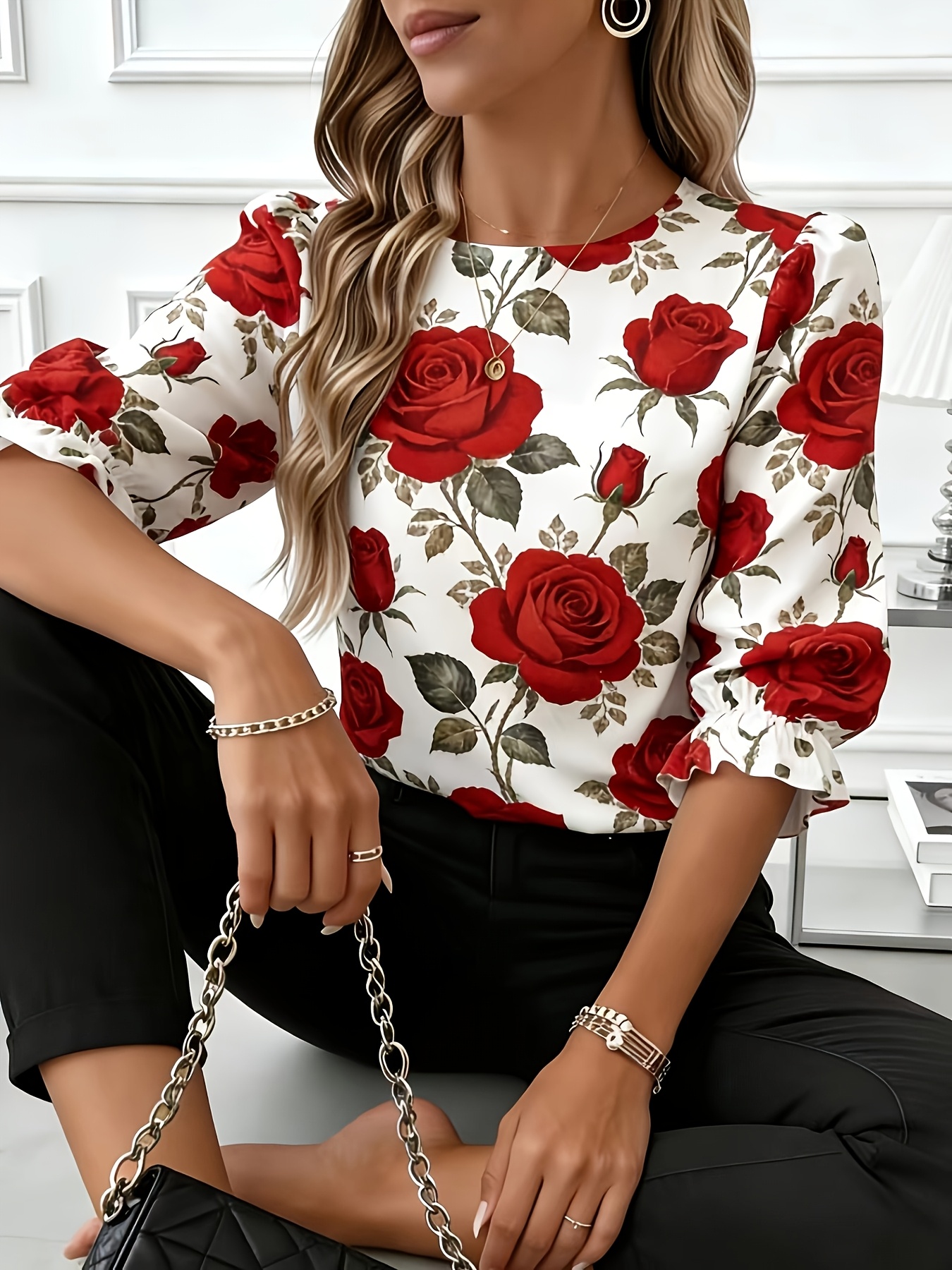 rose shirts for women sold on Temu United States