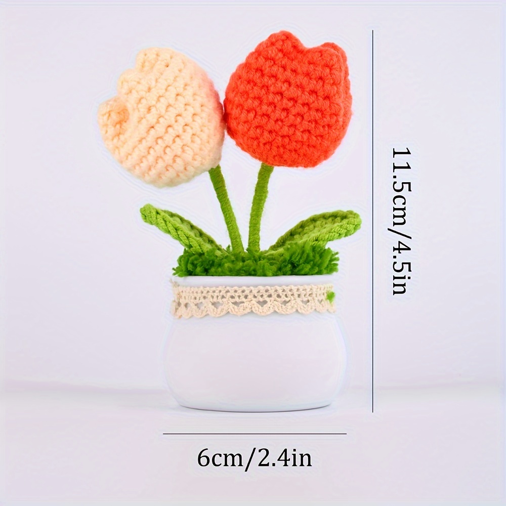 Handcrafted Crochet Tulip Lily Valley Bouquet Knitted - Temu