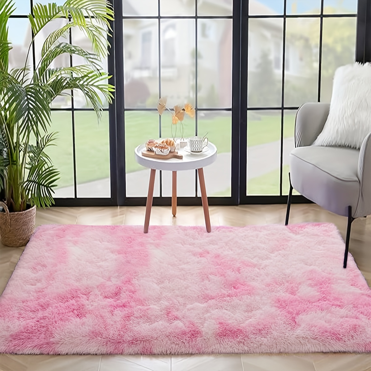 Tie dye Pinkish Plush Rug Fluffy Carpets Premium Cute - Temu United Kingdom