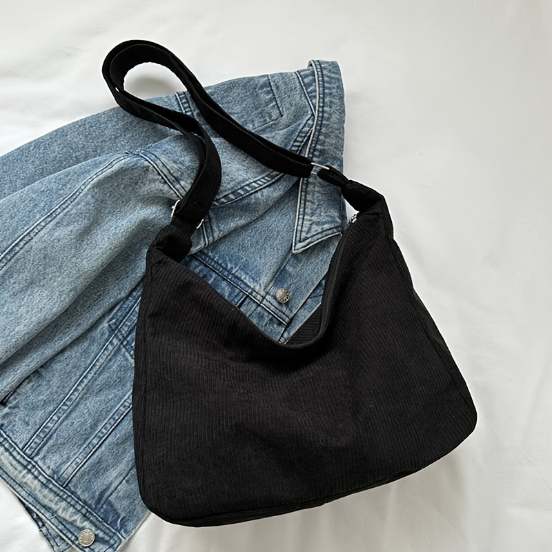 Women's Casual Corduroy Shoulder Bag Fashionable Tote - Temu