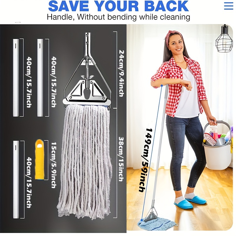 heavy duty industrial string mop handle versatile wet dry Temu United Kingdom