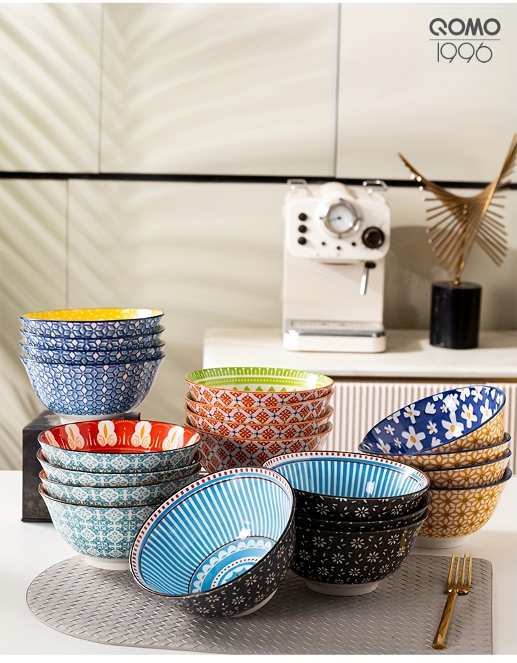 Japanese Ceramic Rice Bowls Set Porcelain Kitchen Bowl - Temu