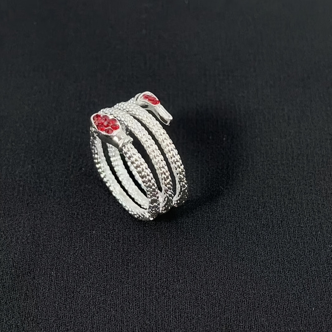 Fashion Exquisite Snake Shaped Men's Ring Inlaid Red - Temu United Kingdom