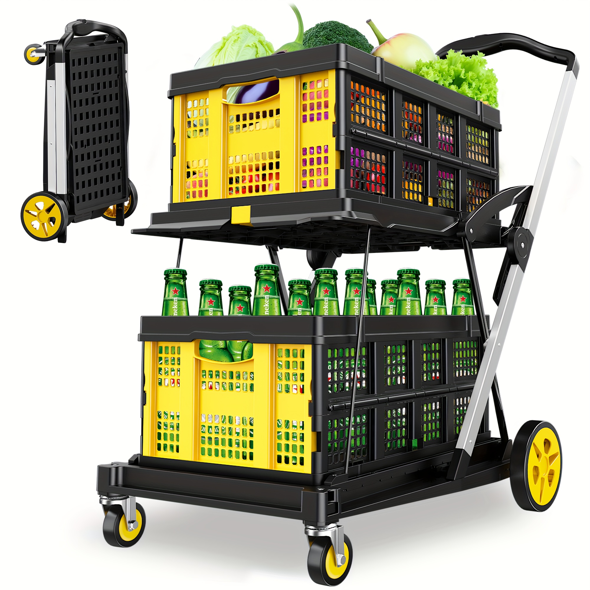 foldable shopping cart with wheels sold on Temu United States