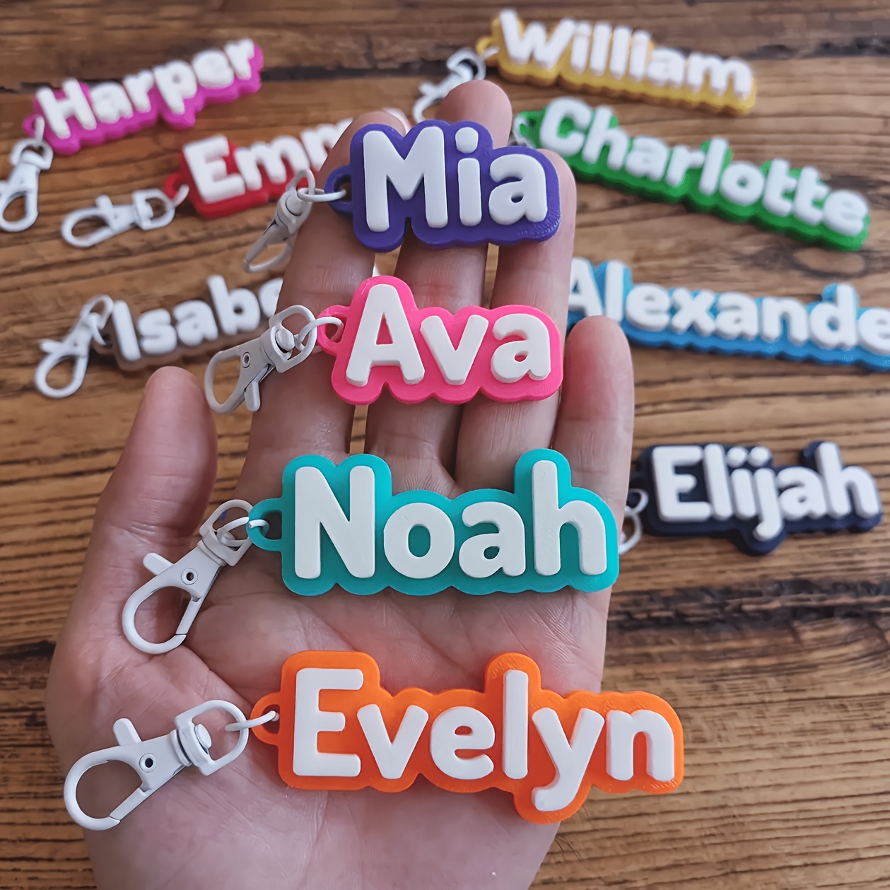 custom name tags sold on Temu Philippines